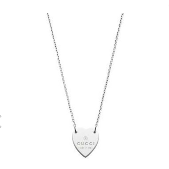 Gucci | Jewelry | Gucci Trademark Heart Sterling Silver Necklace | Poshmark